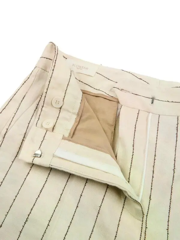 Incotex Pinstripe Belted Trousers