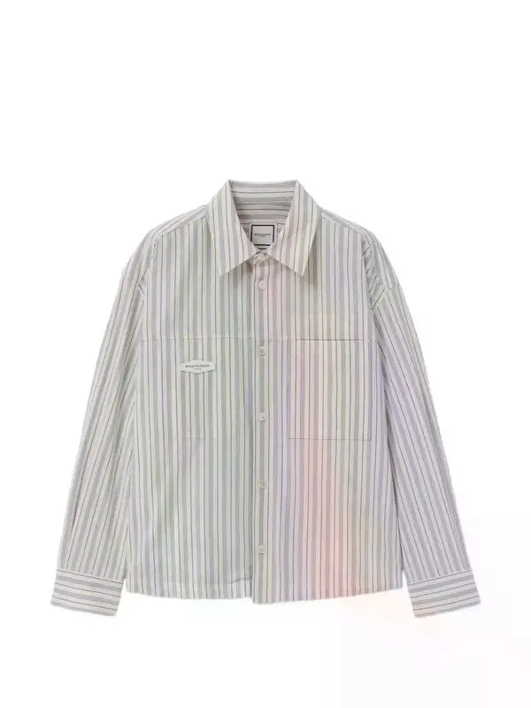 WOOYOUNGMI Striped Embroidered Shirt