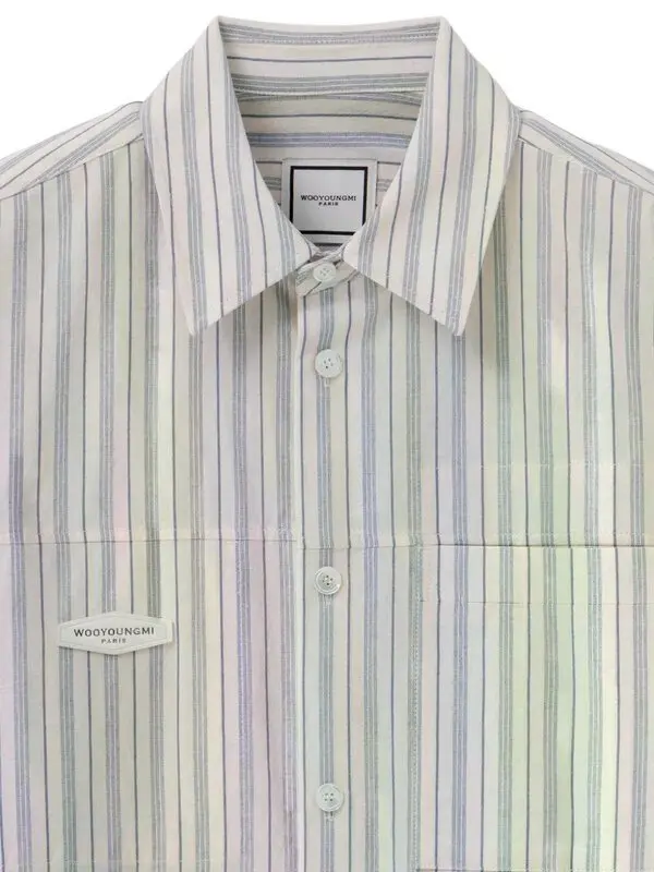 WOOYOUNGMI Striped Embroidered Shirt