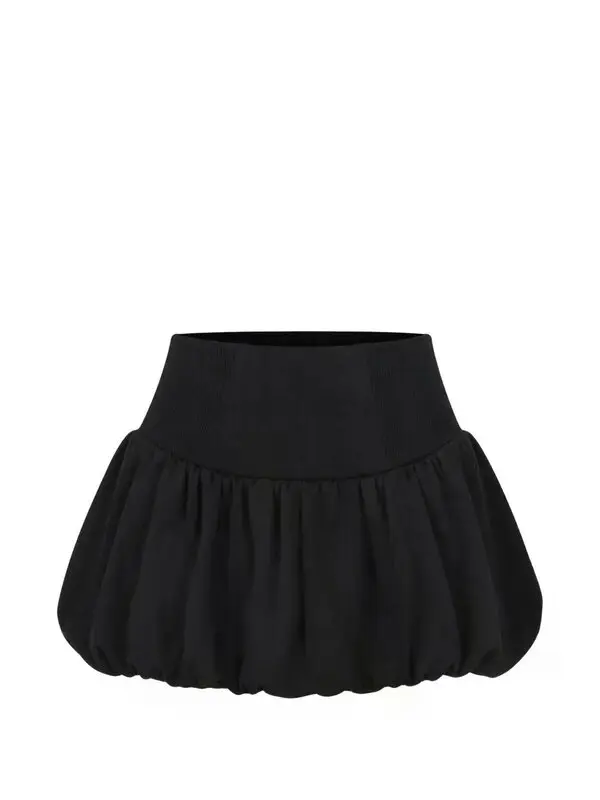 FLEUR DU MAL Bubble Hem Gathered Mini Skirt