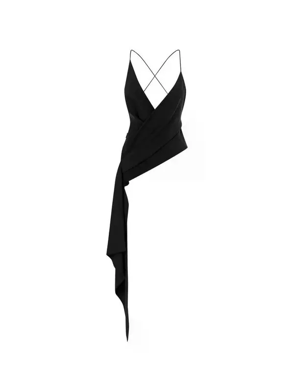 Alex Perry Asymmetric Wrap-style Top - Black
