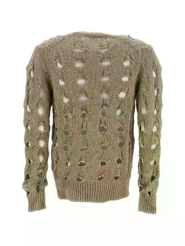 Comme Des Garçons Distressed Long Sleeve Cardigan