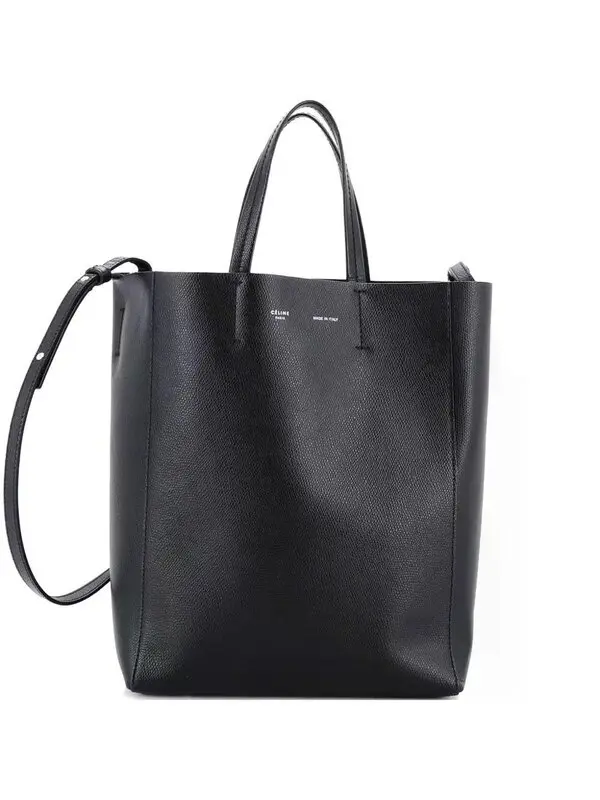 Celine Vertical Cabas Grained Calfskin Tote Bag - Black