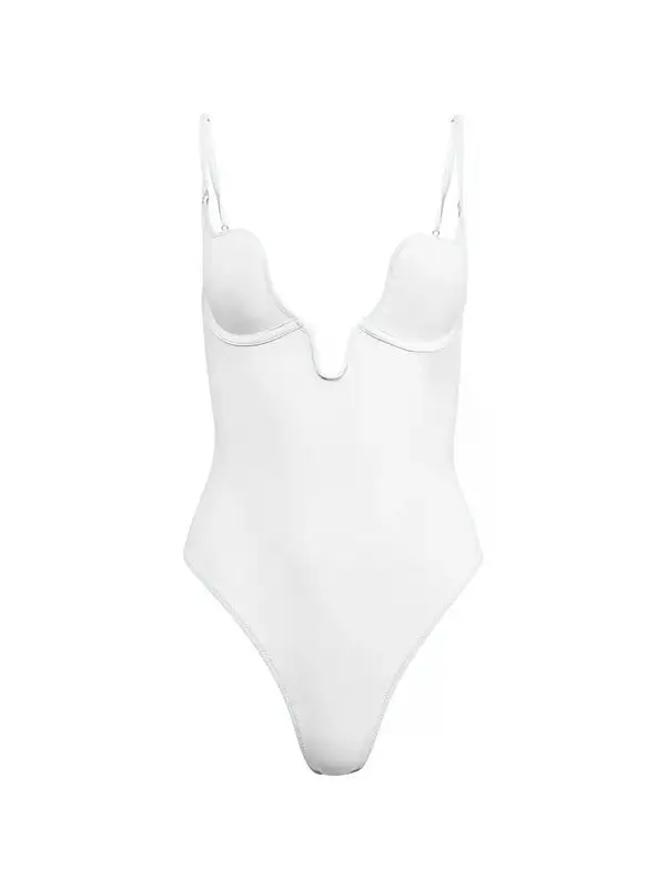FLEUR DU MAL Seduce U Plunge Swimsuit - White