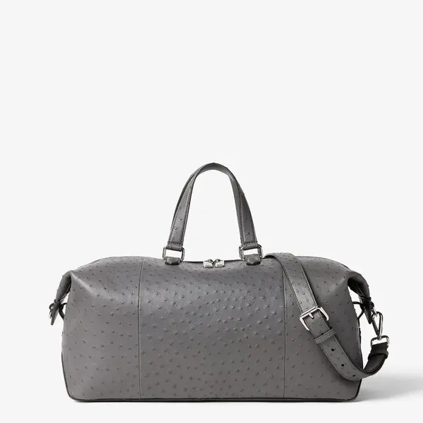 Fendi Lui 45 Duffle Bag In Ostrich Leather - Grey