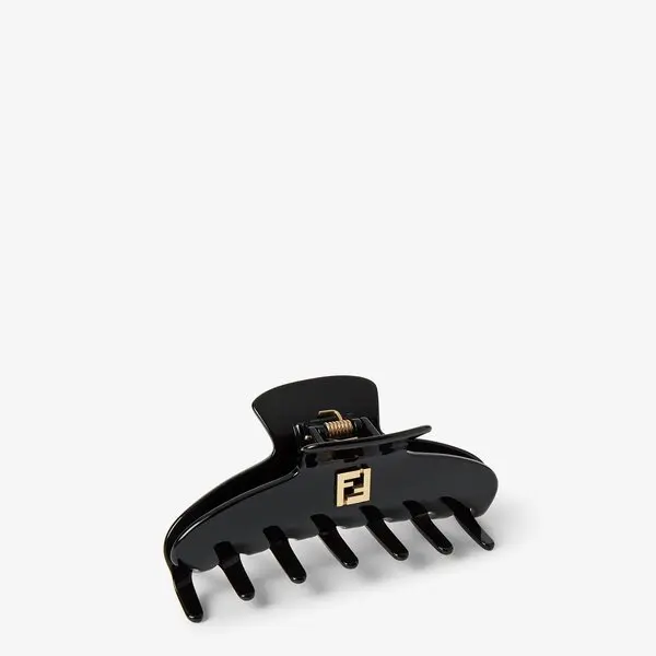 Fendi Ff Logo Hair Clip - Black