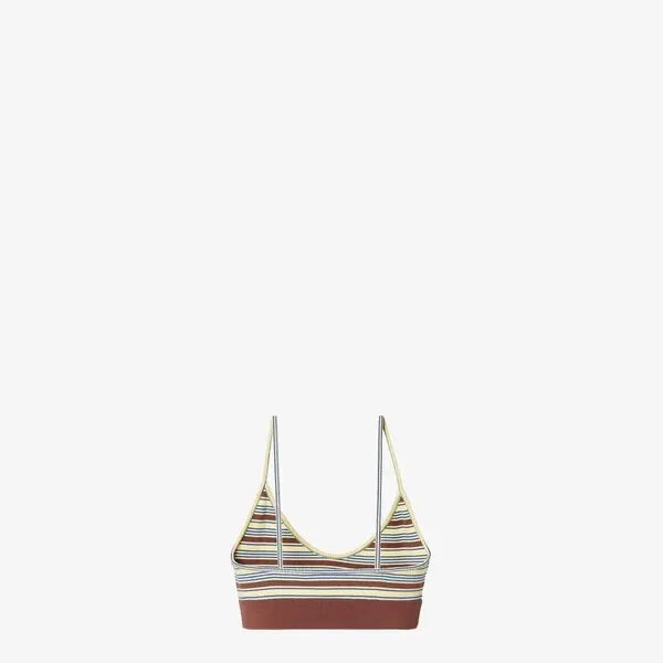 Fendi Striped Rib Knit Bra Top