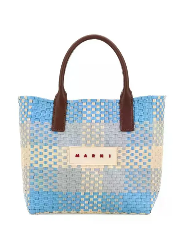 Marni Check-pattern Woven Tote Bag