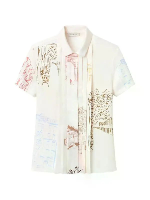 Lafayette 148 New York Manhattan Print Short-sleeved Shirt