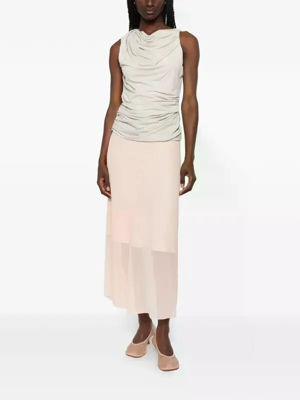 MUGLER Sheer-panelled Midi Skirt
