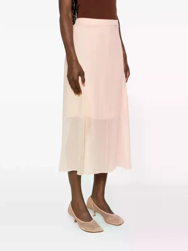 MUGLER Sheer-panelled Midi Skirt