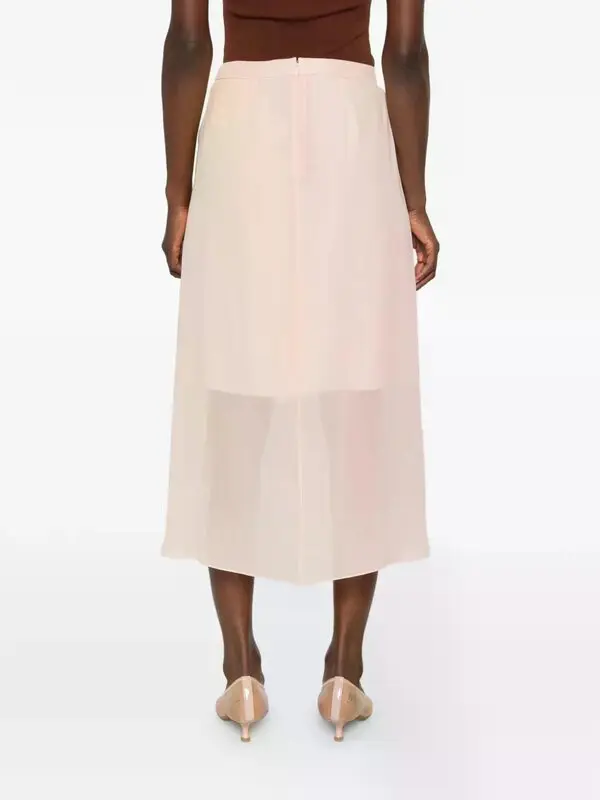 MUGLER Sheer-panelled Midi Skirt