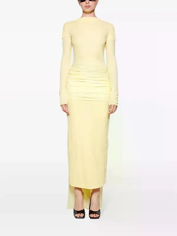 Givenchy Ruched Silk Maxi Dress