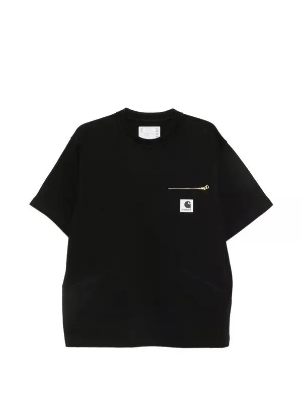 Carhartt Work In Progress X Sacai Logo-patch Zip-pocket T-shirt