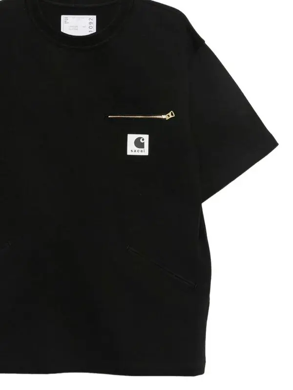Carhartt Work In Progress X Sacai Logo-patch Zip-pocket T-shirt