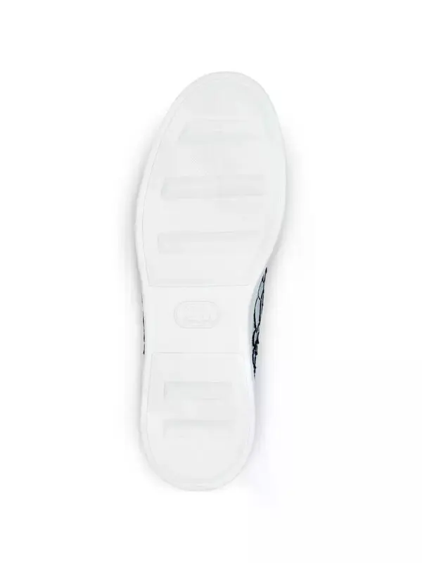 Philipp Plein Snakeskin-effect Metallic Lace-up Sneakers
