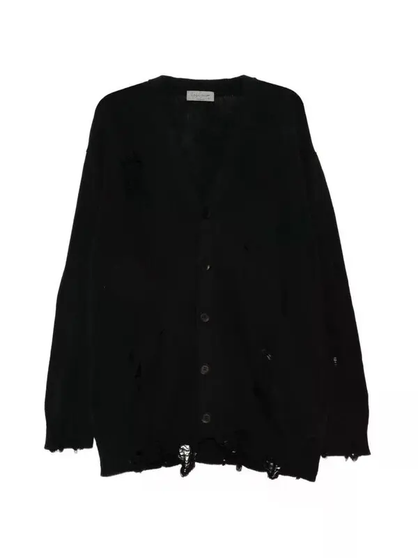 Yohji Yamamoto Distressed Button-up Cardigan