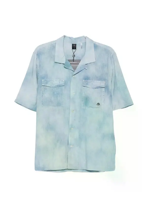 Moose Knuckles Denim-print Short-sleeve Shirt