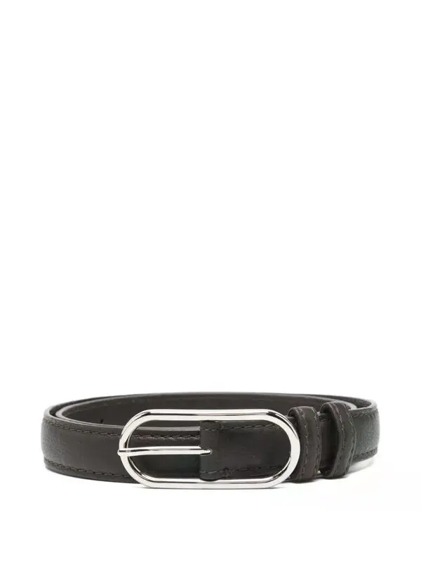 BECKSÖNDERGAARD Grained Leather Belt With Silver-tone Hardware - Brown