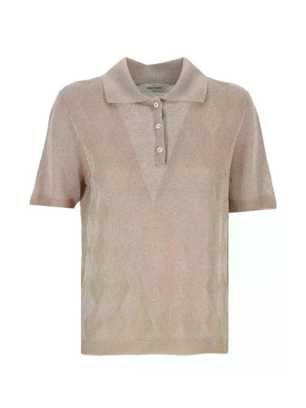 GRAN SASSO Diamond-knit Short-sleeve Top