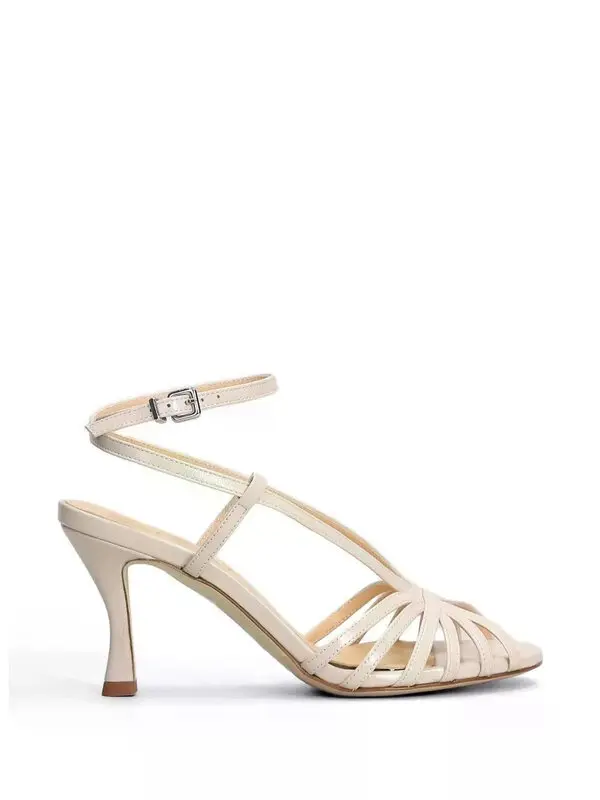 CHANTAL Beige Leather Cage-strap High Heel Sandals