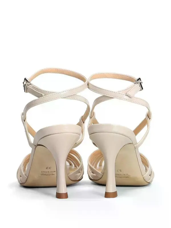 CHANTAL Beige Leather Cage-strap High Heel Sandals
