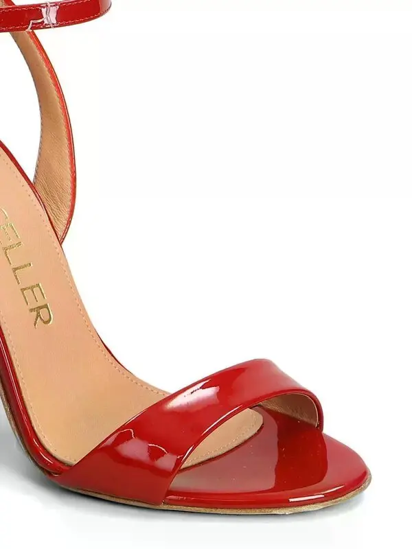 THE SELLER Patent Finish Ankle Strap Stiletto Sandals