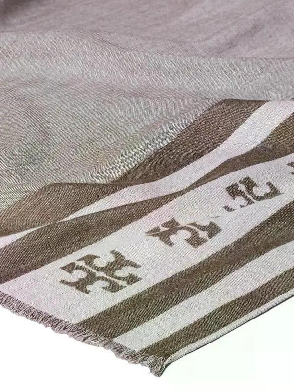 Tory Burch Logo Stripe Oblong Scarf