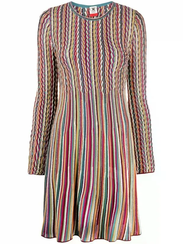 Missoni Long Sleeve Vertical Stripe Mini Dress
