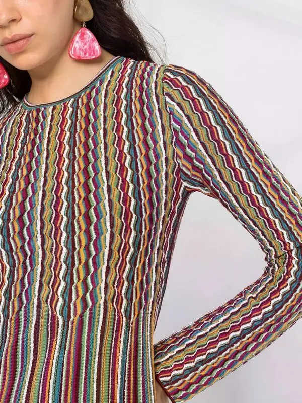 Missoni Long Sleeve Vertical Stripe Mini Dress