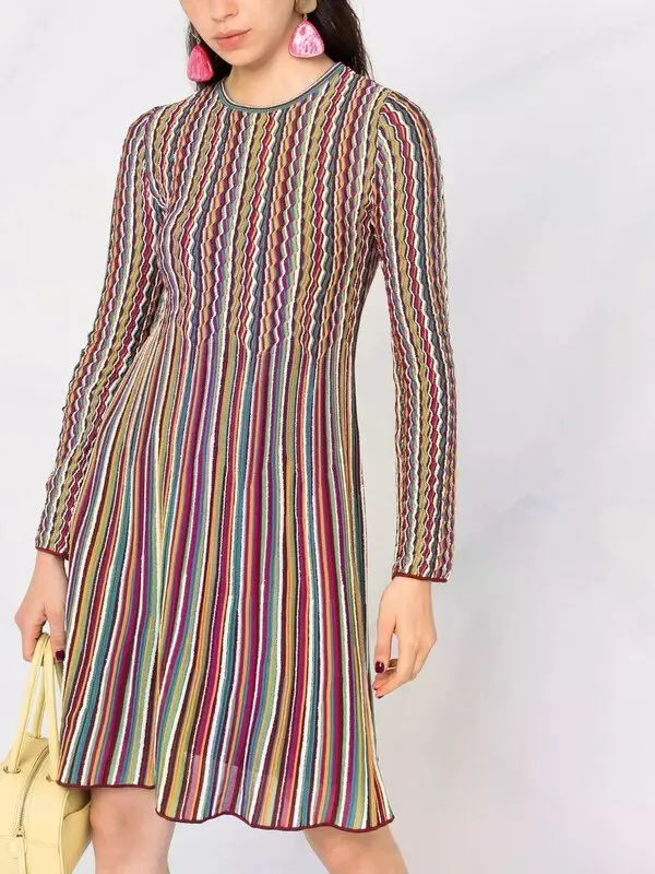 Missoni Long Sleeve Vertical Stripe Mini Dress