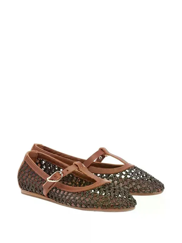 ANCIENT GREEK SANDALS Aerati Buckled Ballet Flats - Brown