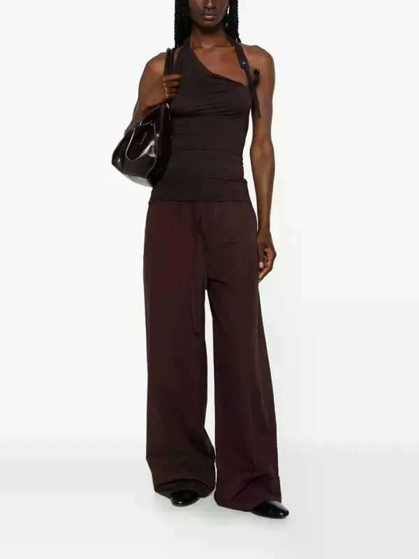 ENTIRE STUDIOS Drawstring Wide Leg Palazzo Pants - Brown