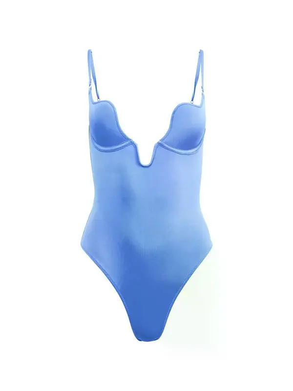 FLEUR DU MAL Seduce U-plunge Swimsuit - Blue