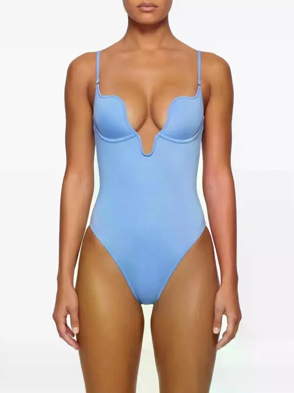 FLEUR DU MAL Seduce U-plunge Swimsuit - Blue