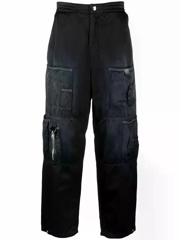 DIESEL® Multi-pocket Loose-fit Trousers With Spray-paint Effect