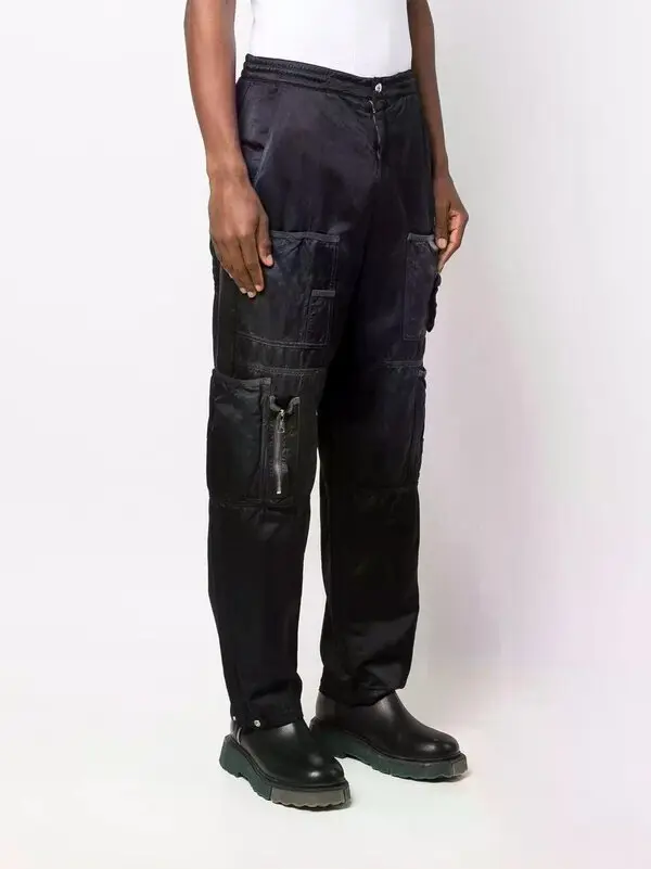 DIESEL® Multi-pocket Loose-fit Trousers With Spray-paint Effect