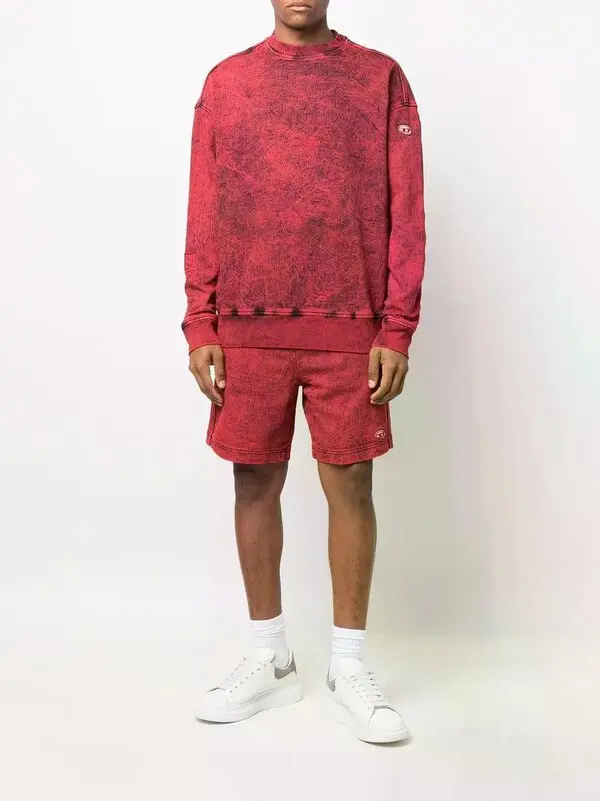 DIESEL® Acid Wash Logo Patch Shorts