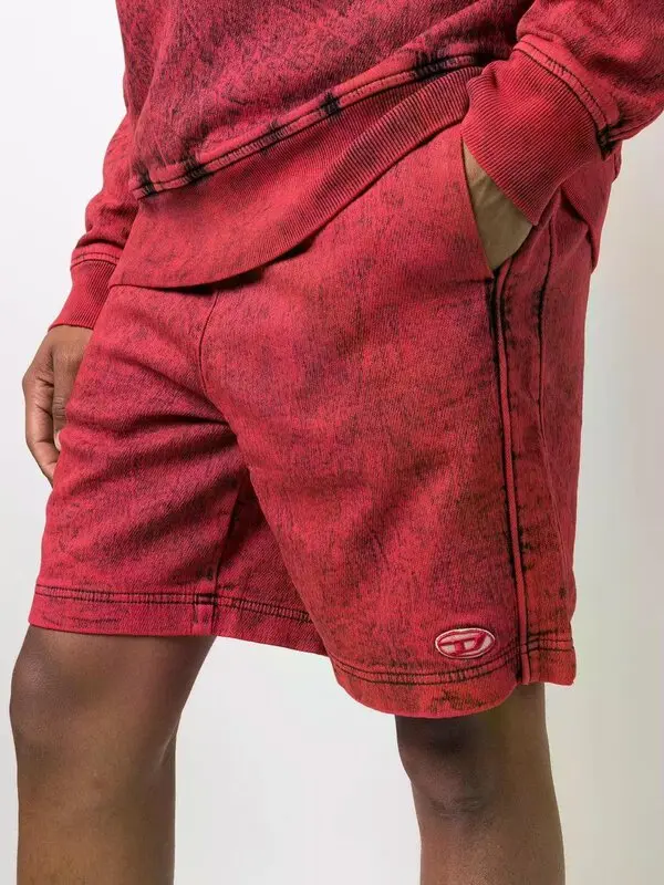 DIESEL® Acid Wash Logo Patch Shorts