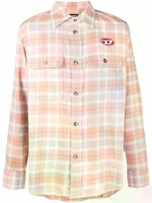 DIESEL® Logo-patch Patterned Shirt