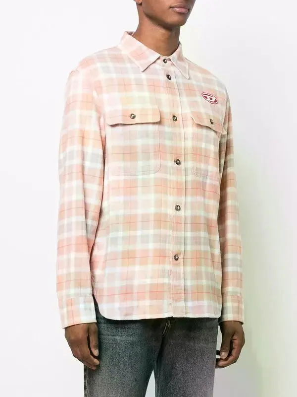 DIESEL® Logo-patch Patterned Shirt