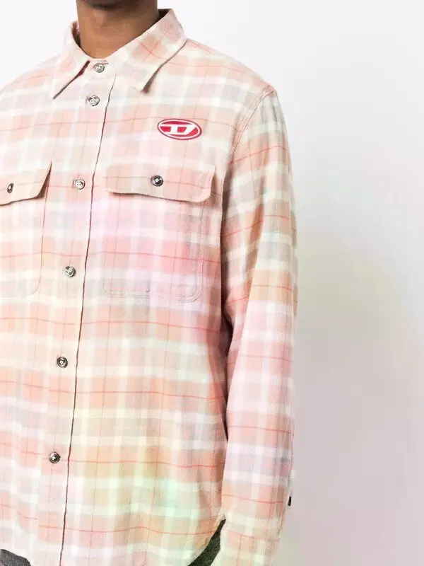 DIESEL® Logo-patch Patterned Shirt