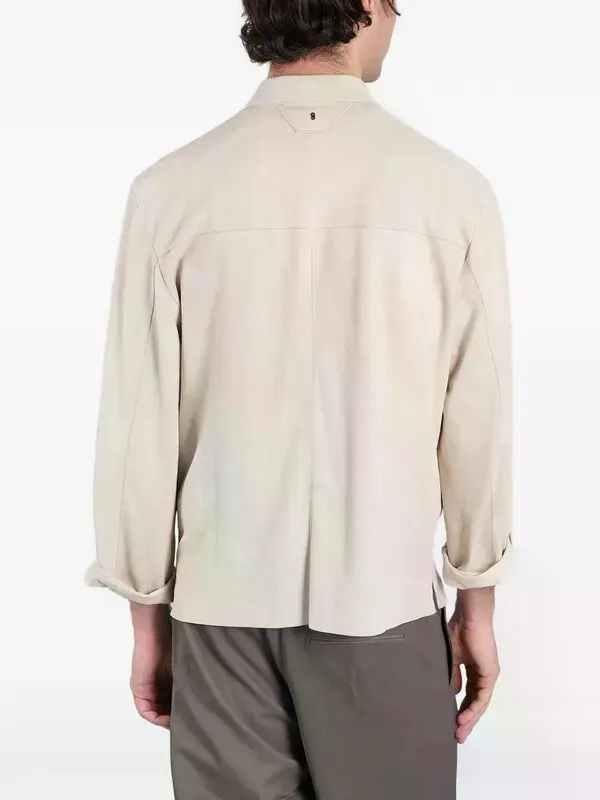 SALVATORE SANTORO Suede-finish Shirt Jacket - Neutrals