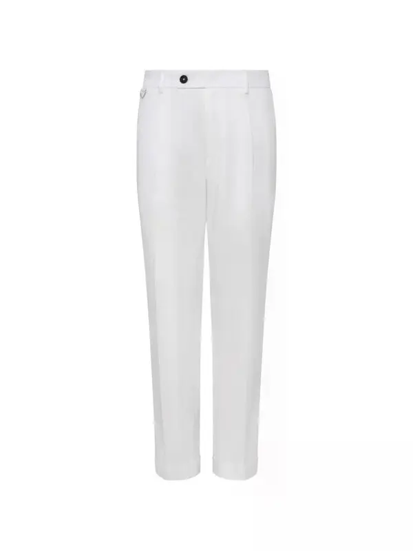 LOW BRAND Tailored Trousers With Button Fastening - White
