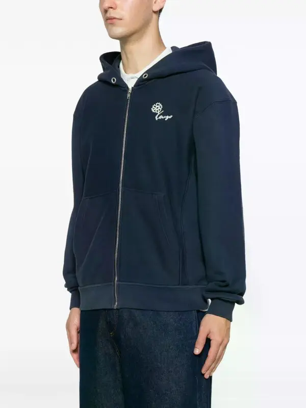 Kenzo Floral Print Zip-up Hoodie - Blue