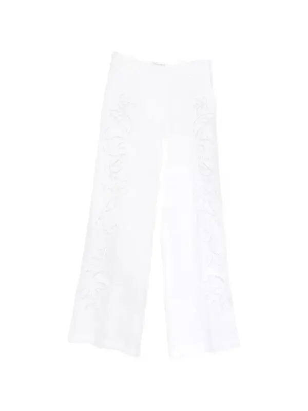 ERMANNO FIRENZE Broderie Anglaise Wide Leg Trousers