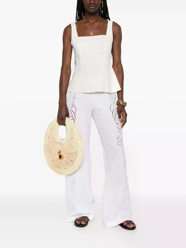 ERMANNO FIRENZE Broderie Anglaise Wide Leg Trousers