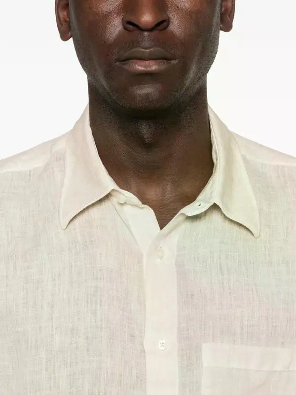 120% Lino Short-sleeve Chest-pocket Shirt