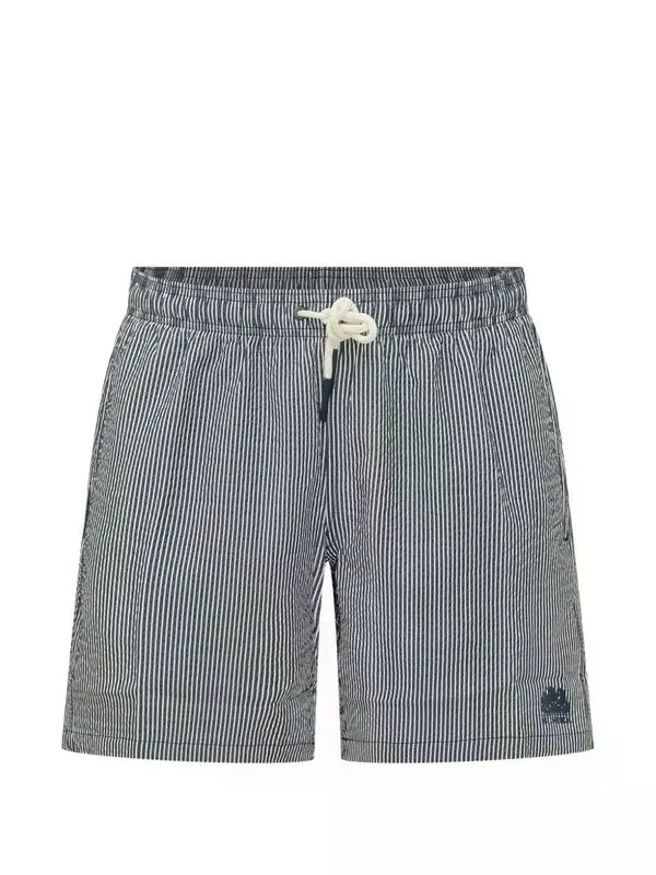 Sundek Striped Seersucker Shorts - Blue