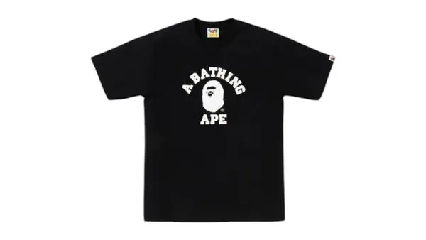 A BATHING APE Crystal Stone Eye College Tee Shirt - Black